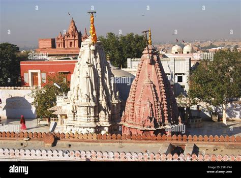 Aerial Back View Of Laxminath Ji Temple Taken From Bhanda Shas Jain Temple Bikaner Rajasthan