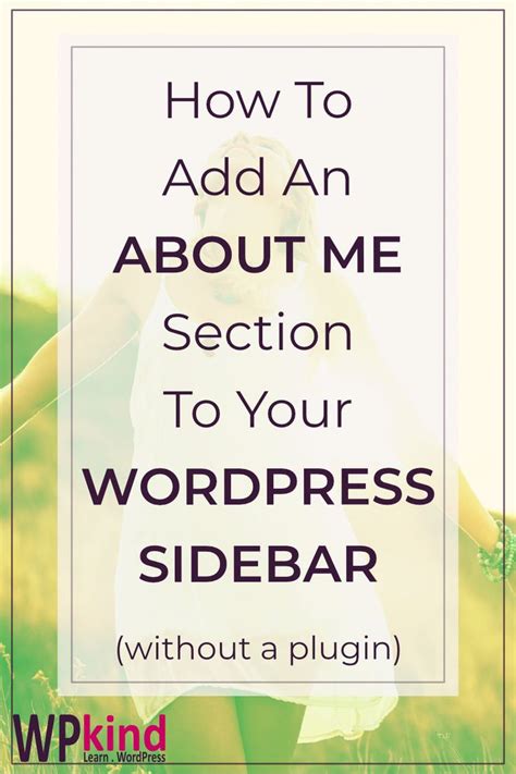how to add an about me section to your wordpress sidebar without a