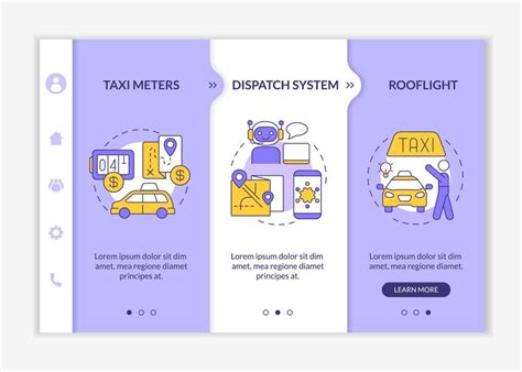 Premium Vector Equipment For Taxi Business Onboarding Template Car Ride Service Responsive