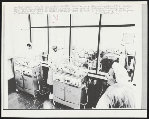 The Five Surviving Sextuplets Of Mrs Sheila Ann Thorns Are Watched By