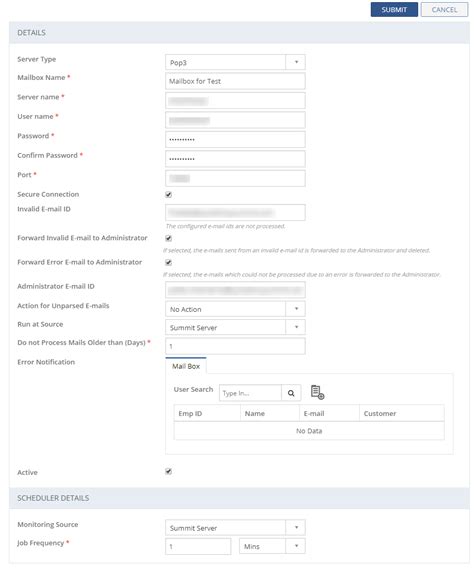 Configuring Mailbox