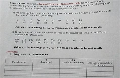 Directions Construct A Grouped Frequency Studyx