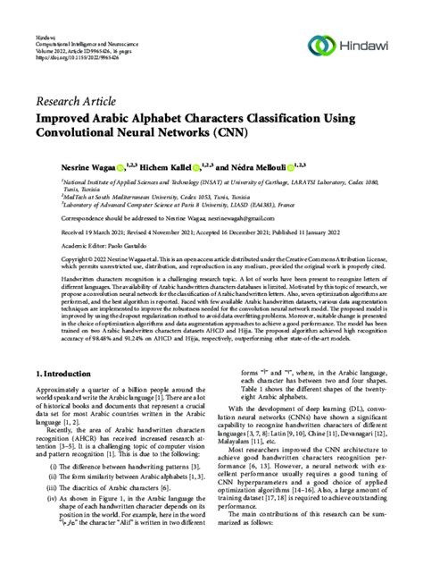 Pdf Improved Arabic Alphabet Characters Classification Using Convolutional Neural Networks Cnn