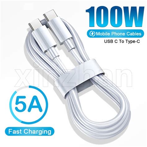 100w Pd Fast Charging Cable 1m 1 5m 2m Type C To Type C Data Cable 10a Usb A To Type C Data