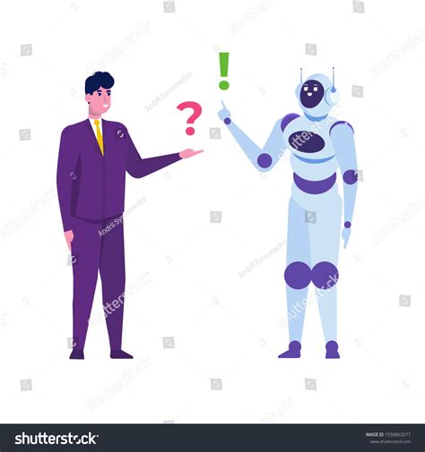 Chatbot Concept Man Talking Robot Customer Stock Illustration 1550863277 Shutterstock