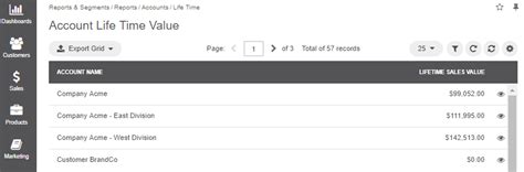 Accounts Reports Orocommerce Orocrm And Oroplatform Documentation