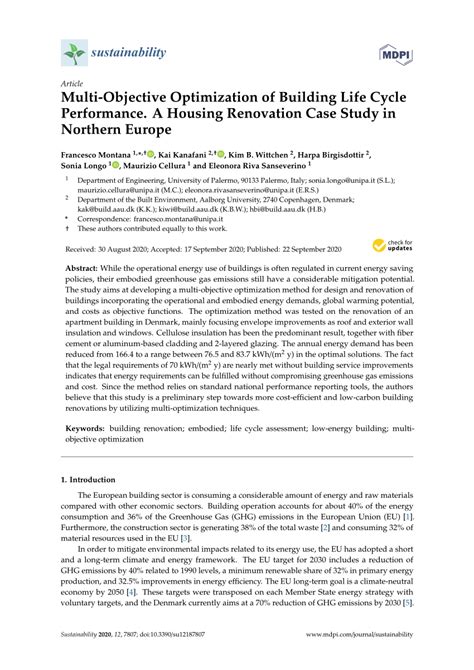 pdf multi objective optimization of building life cycle performance