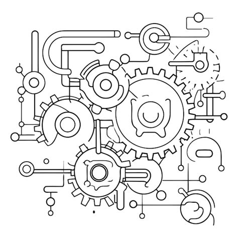 Premium Vector Circuit Board With Gears And Cogs For Your Design
