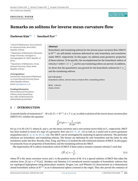 Remarks On Solitons For Inverse Mean Curvature Flow Request Pdf