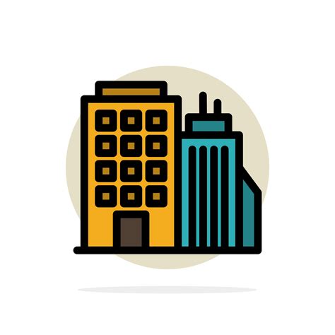 Building Office Tower Head Office Abstract Circle Background Flat Color