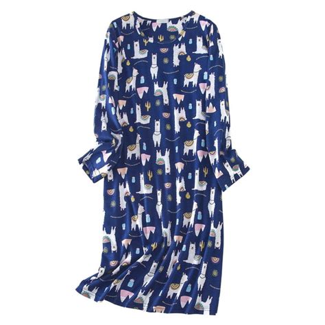 Zando Womens Long Sleeve Nightgown Cotton Nightgowns Plus Size House