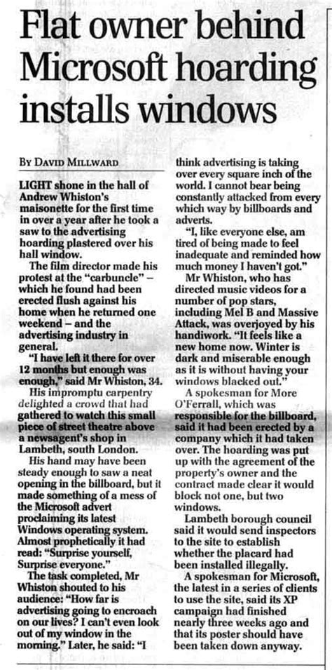 Flat Owner Behind Microsoft Hording Installs Windows Flowers And Criminals