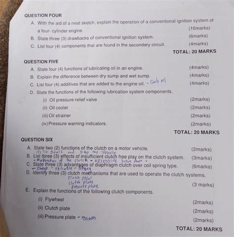 Question Four A With The Aid Of A Neat Sketch Explain The Operation Of