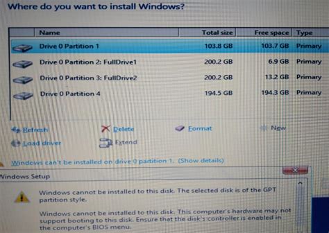 Partitioning Windows OS Partition Formatted And Unable To Proceed With The Installation