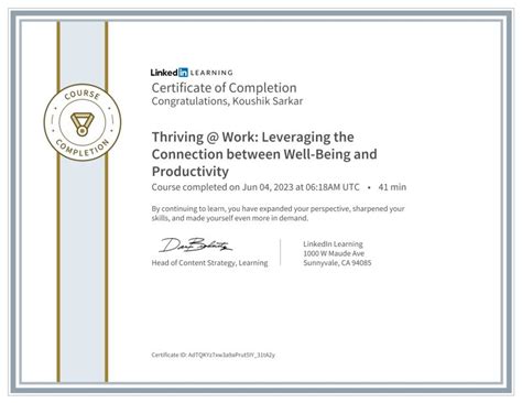 Koushik Sarkar On Linkedin Certificate Of Completion