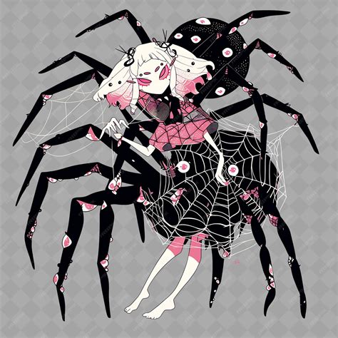 Png Fragile And Delicate Anime Spider Girl With Multiple Eyes An