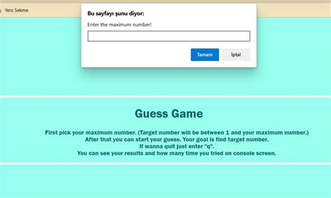 github sercanisuzun guessgame number guess game with little bit js