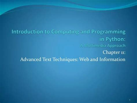 PPT Introduction To Computing And Programming In Python A Multimedia