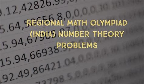 Regional Math Olympiad India Number Theory Problems Cheenta