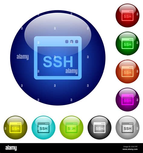 SSH Client Application Icons On Round Color Glass Buttons Stock Vector Image Art Alamy