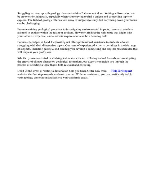 Geology Dissertation Ideas Pdf Geology Paleontology