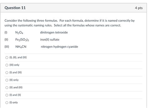 Solved Consider The Following Three Formulas For Each Chegg Com