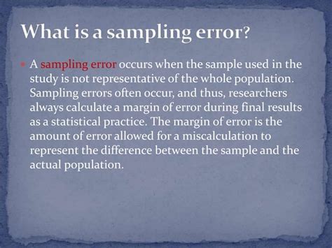 Sampling Methods And Sampling Error Ppt For Seminar Pptx