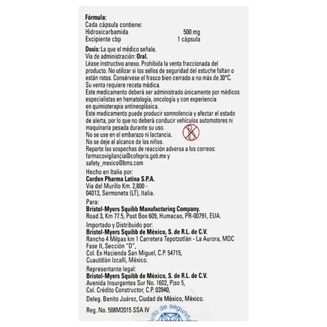 Hydrea 500mg Con 100 Capsulas Hidroxicarbamida — Wecare Pharma