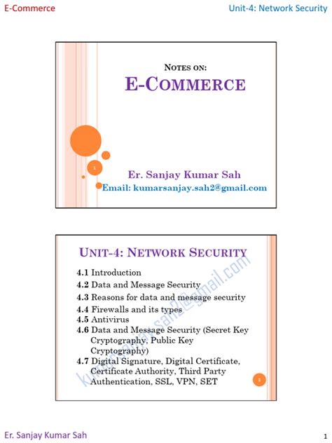 E Commerce Unit 4 Network Security Pdf Key Cryptography Encryption