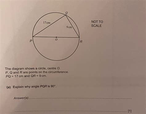 NOT TO SCALE The Diagram Shows A Circle Centre O Gauthmath
