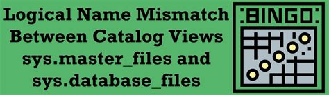 SQL SERVER Fix Logical Name Mismatch Between Catalog Views Sys Master Files And Sys Database