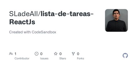 GitHub SLadeAll Lista De Tareas ReactJs Created With CodeSandbox