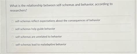 Solved What Is The Relationship Between Self Schemas And