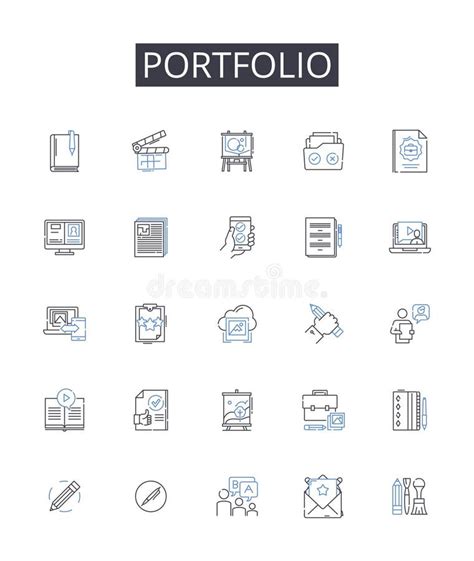 Portfolio Line Icons Collection Collection Compilation Anthology