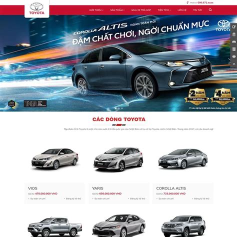 Source Code Mẫu Website Bán Xe Toyota 03 Chuẩn đẹp 2025 Themevip Source Code Mẫu Website Chất