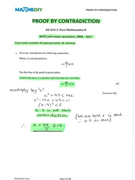 Proof By Contradiction Solutions Pdf