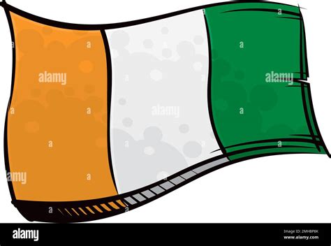 Painted Cote d'Ivoire flag waving in wind Stock Vector Image & Art - Alamy