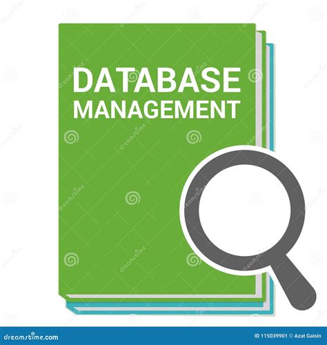 Database Concept Magnifying Optical Glass With Words Database Management Stock Vector