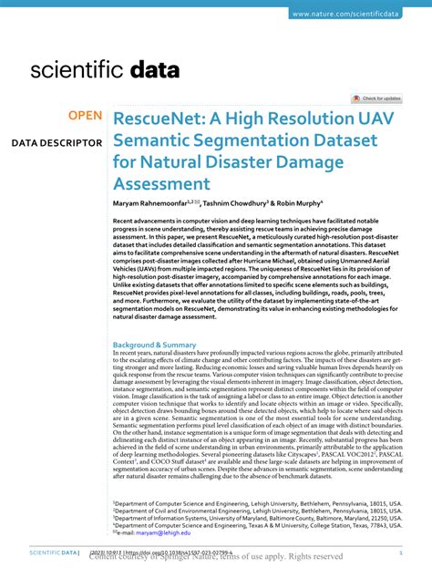 Pdf Rescuenet A High Resolution Uav Semantic Segmentation Dataset
