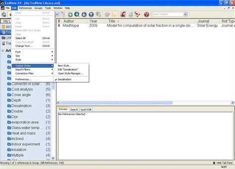 problem with using stile endnote styles filters and connections