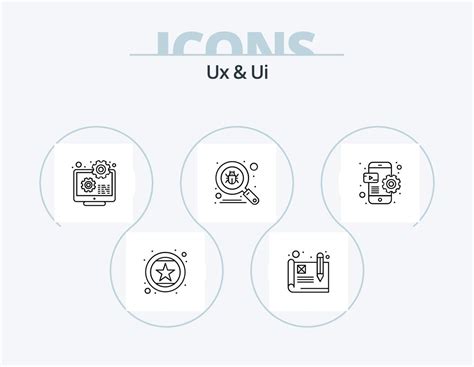 Ux And Ui Line Icon Pack 5 Icon Design Dustbin Web Link Check Web Hyperlink 17244456 Vector