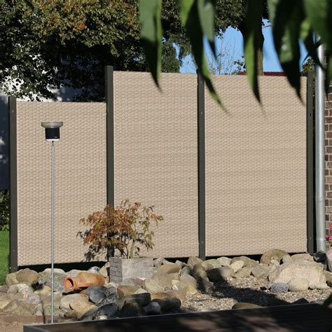 Sichtschutzwand Kunststoff Geflecht Stockholm Sanddunkel