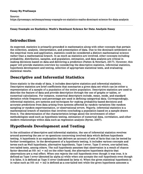 📚 Essay Example On Statistics Maths Dominant Science For Data
