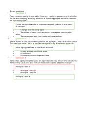 Exam Agile Docx Exam Questions Question Your Company Wants To Use Agile However You Have