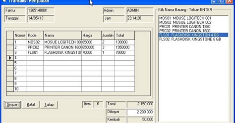 Gratis Aplikasi Penjualan Dengan VB Pintar VB Tutorial Visual Basic