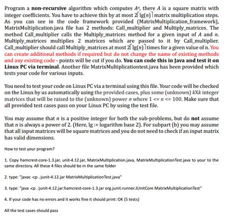 solved program a non recursive algorithm which computes a
