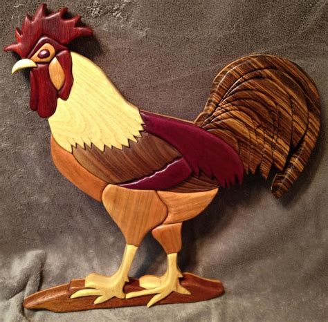 Intarsia Rooster Intarsia Wood Patterns Intarsia Wood Intarsia
