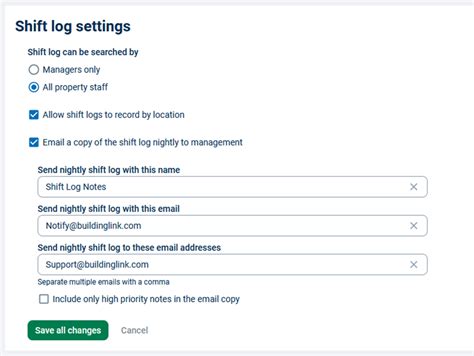Shift Log Staff Help Site