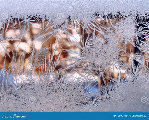 Ice Crystals Patterns Stock Image Image Of Icicle Glass 108904961
