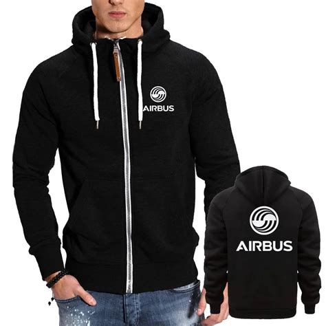 Mens Sweatshirts Airbus Aviation Flight Hoodie Jacket Winter Warm